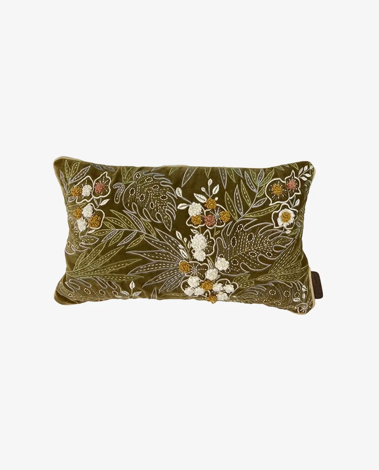 Håndbroderet pude - Kanika Green Yucca